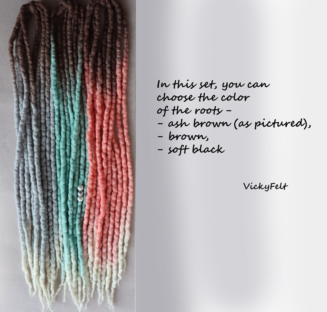 Wool Dreads Extensions 15 DE to Full Set 14-32 Inches Ombre Dreadlocks ...