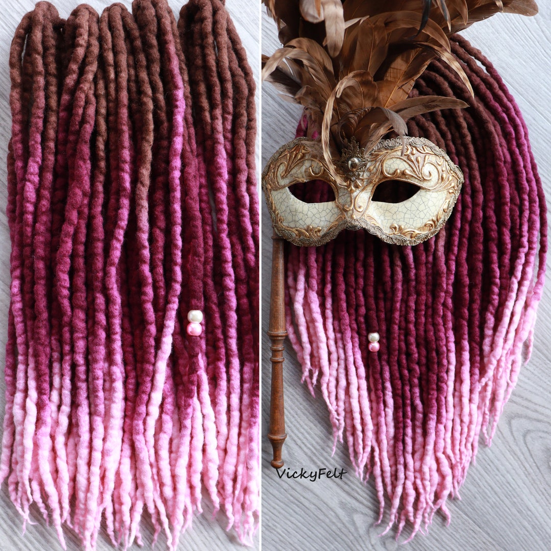 Wool Dreads Extensions 15 to 60 DE Dreadlocks Double Ended Full Set ...