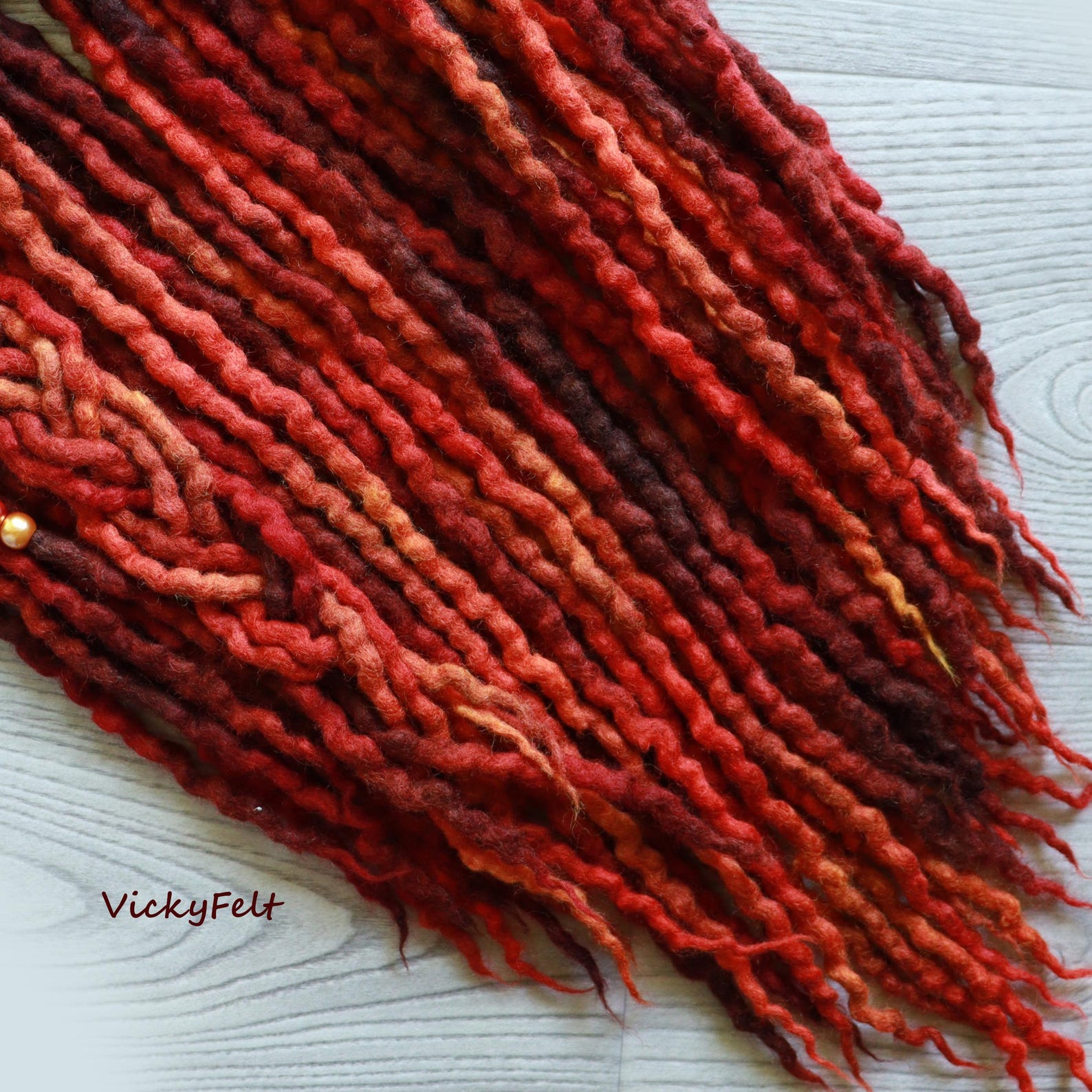 Wool Dreads FLAME 10 DE to Full Set Dreadlocks Extensions Ombre Ocher ...