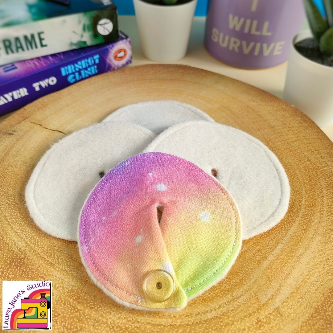 Rainbow Gtube Pad Washable Adult PEG Cover Kids Reusable Colourful ...