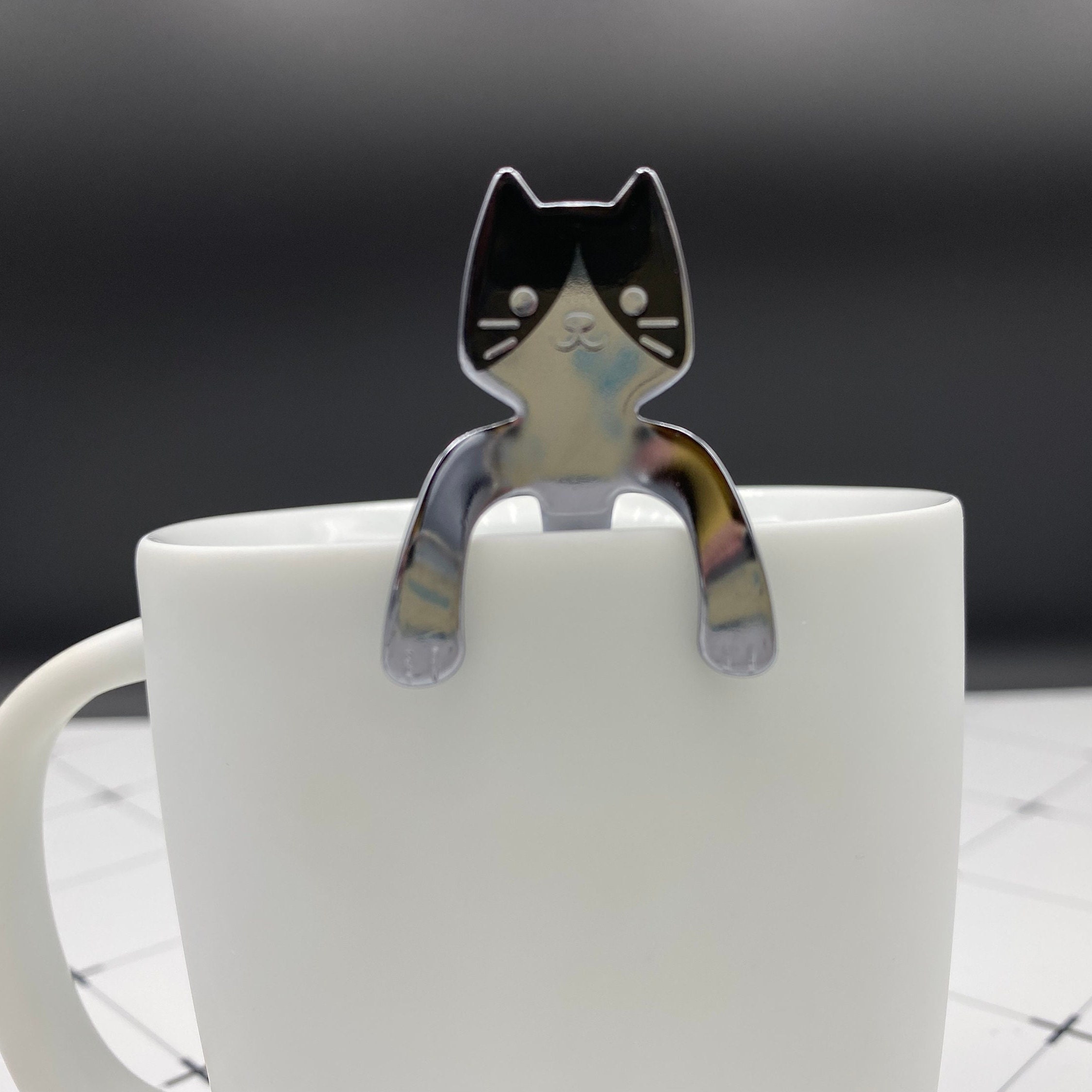 Japanese Ice Cream/coffee/tea Spoon Black Cat/kitty Fish Extender ...