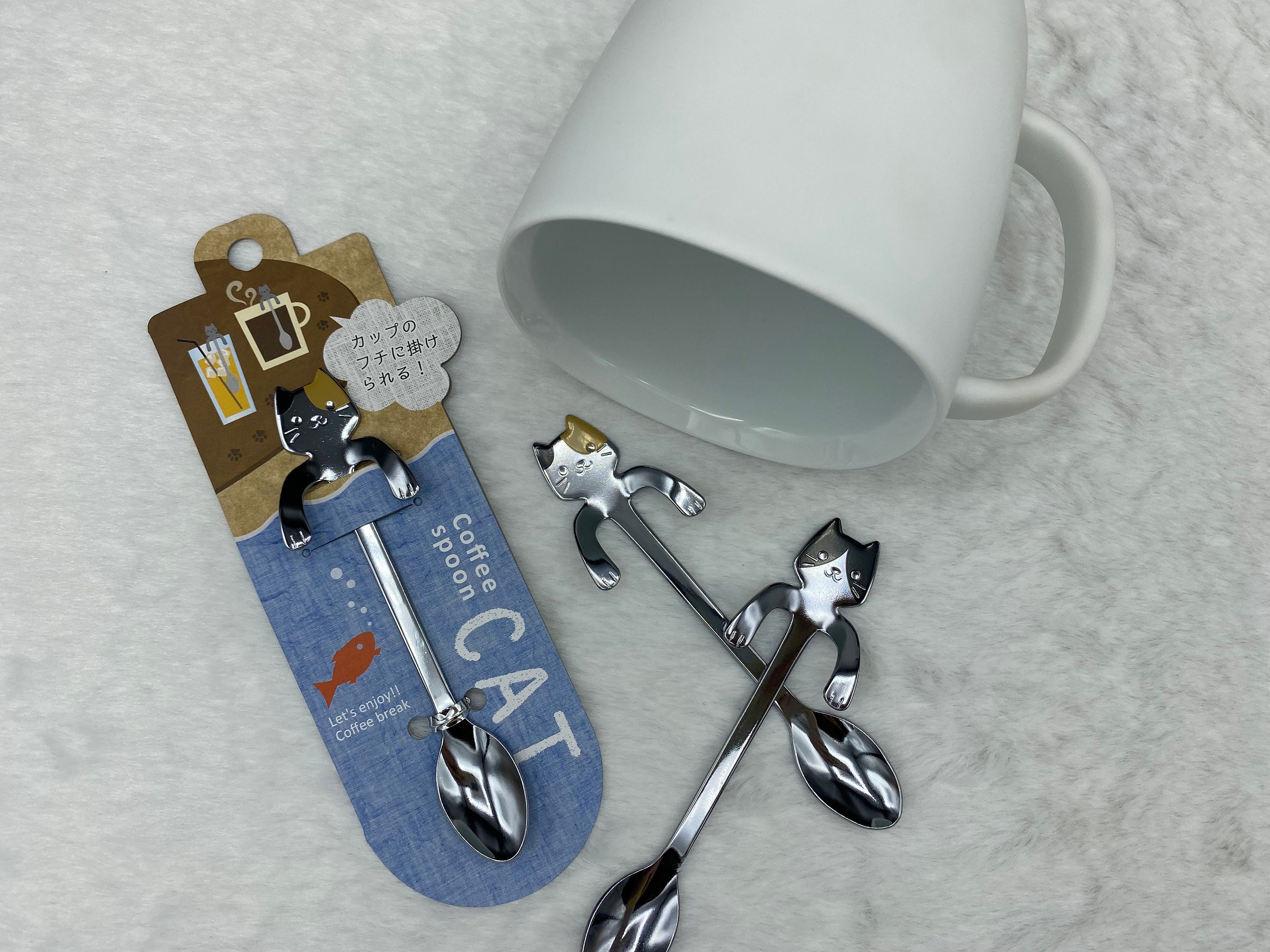 Japanese Ice Cream/coffee/tea Spoon - Tortoiseshell Cat/kitty - Fish ...