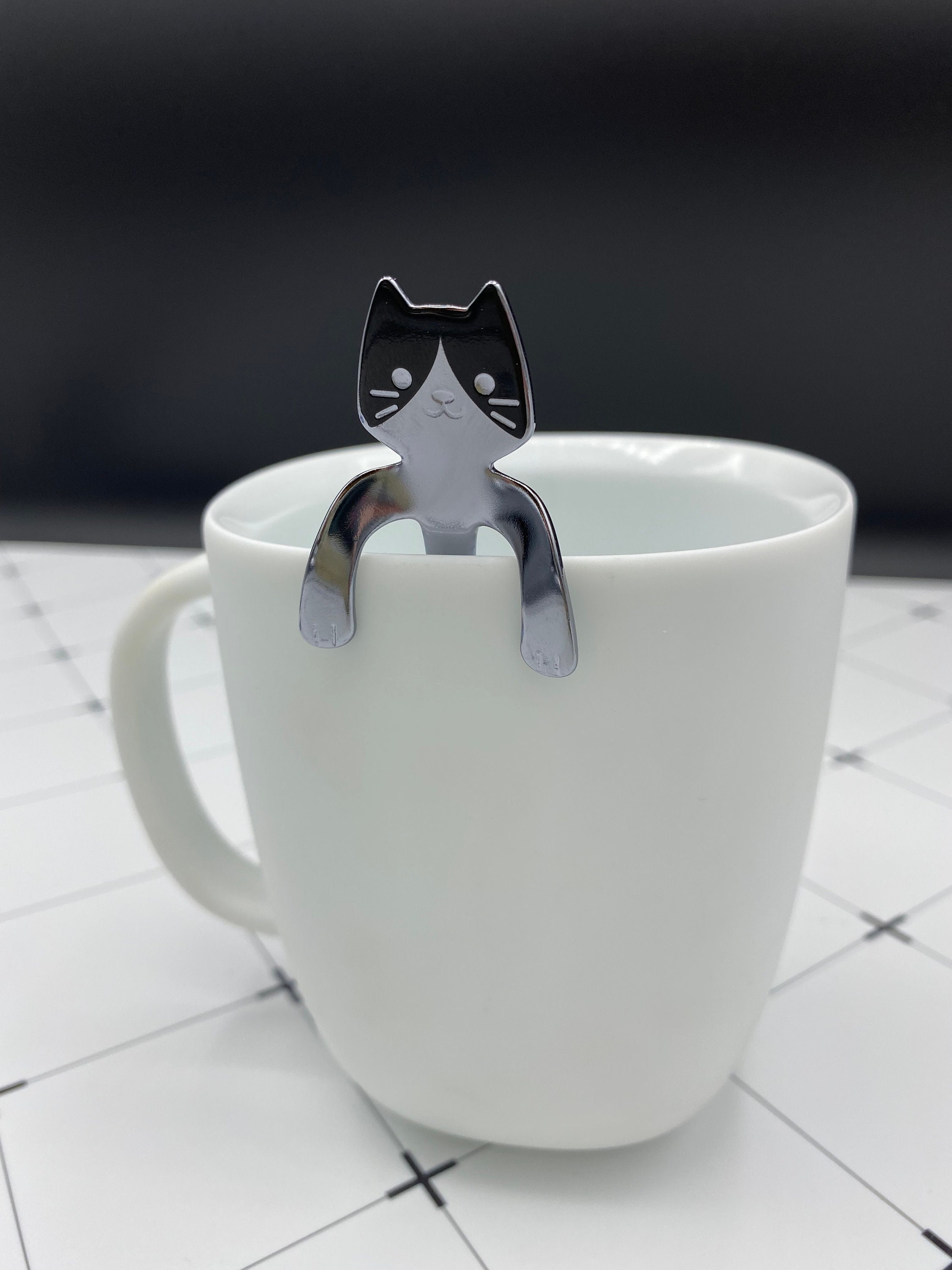 Japanese Ice Cream/coffee/tea Spoon Black Cat/kitty Fish Extender ...