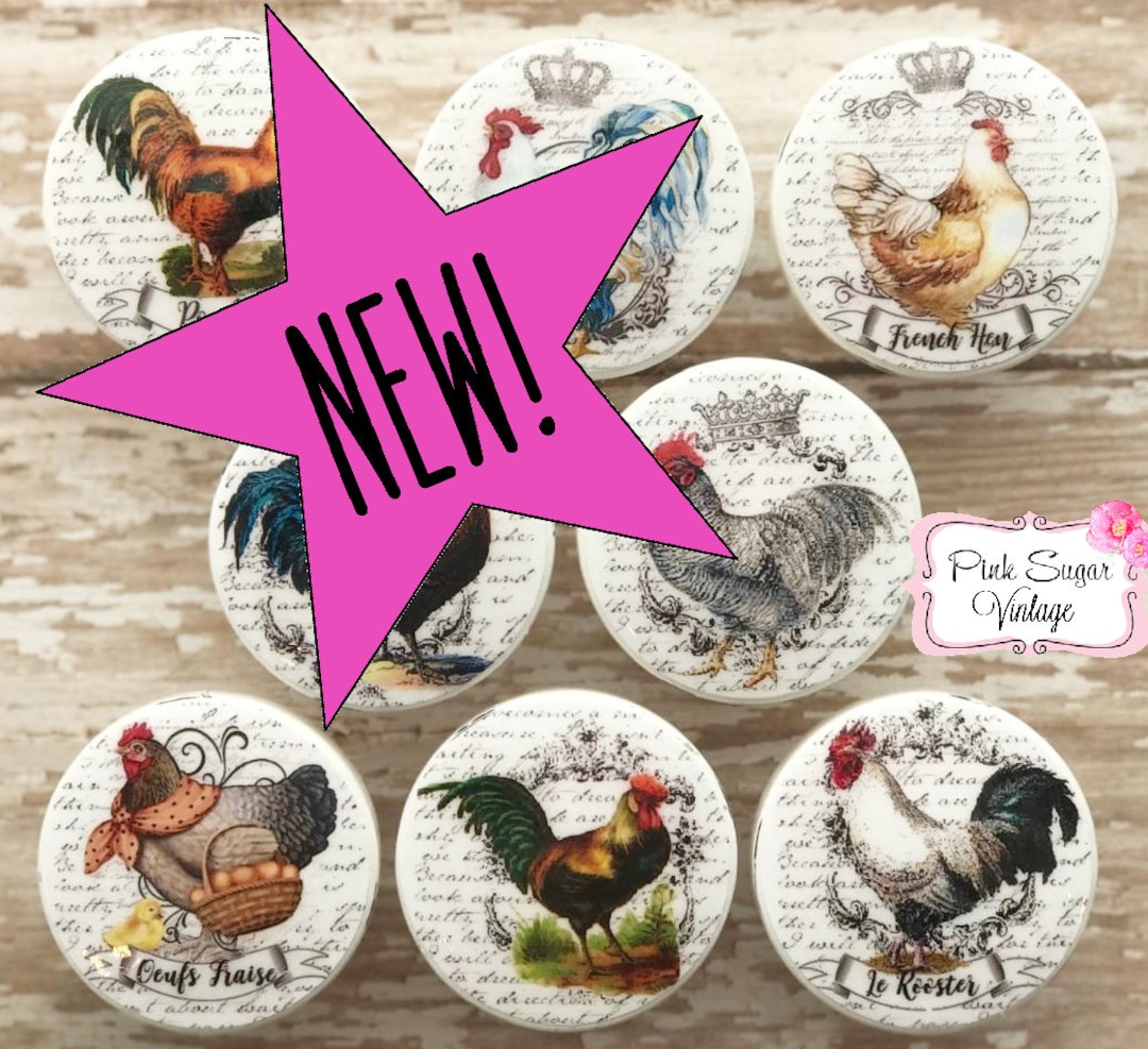 Vintage Handmade Kitchen Knobs Drawer Pulls Paris France Shabby Chic ...