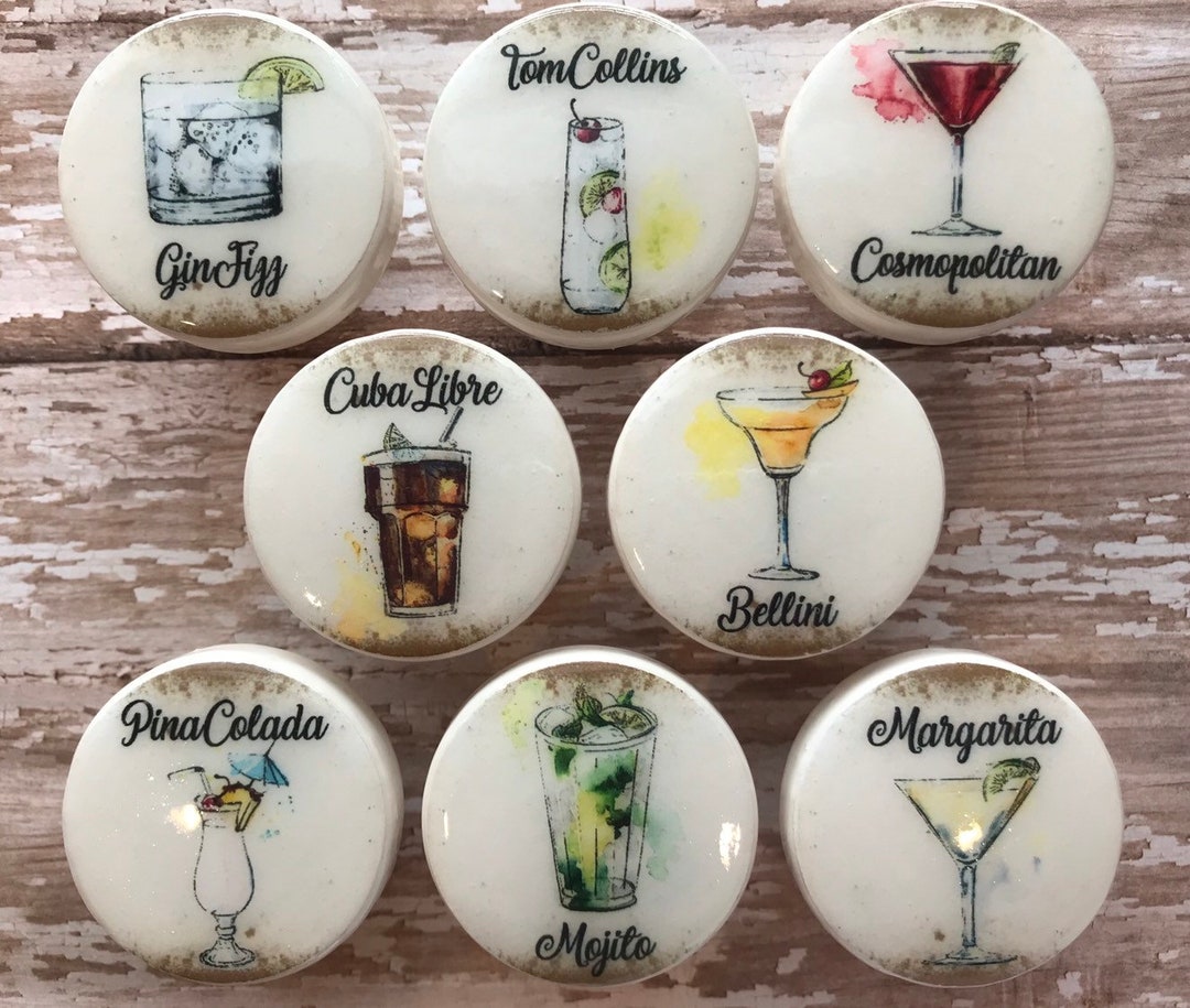 WINE BAR KNOBS Kitchen Cabinet Door Drawer Pulls Bar Wet Alcohol ...