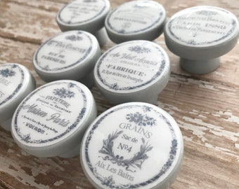 NAUTICAL COMPASS ROSE Knobs Navy Blue White Drawer Pulls Beach | Etsy