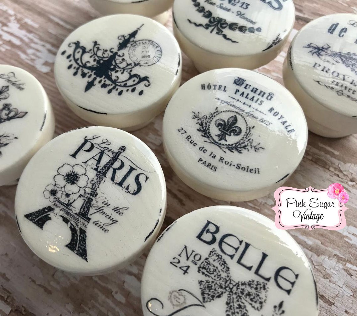 Kitchen Cabinet Knobs Drawer Pulls Paris France Shabby Chic Cottage ...