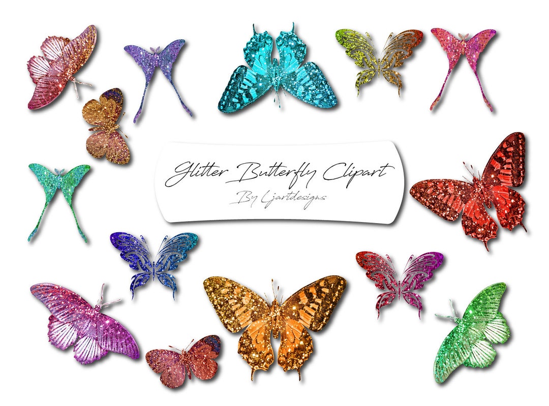 Glitter Butterflies Clipart, Butterfly, Scrapbooking, Crafts, Clip Art ...