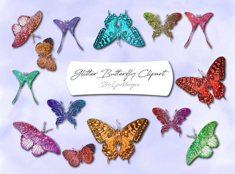 Glitter Butterflies Clipart, Butterfly, Scrapbooking, Crafts, Clip Art ...
