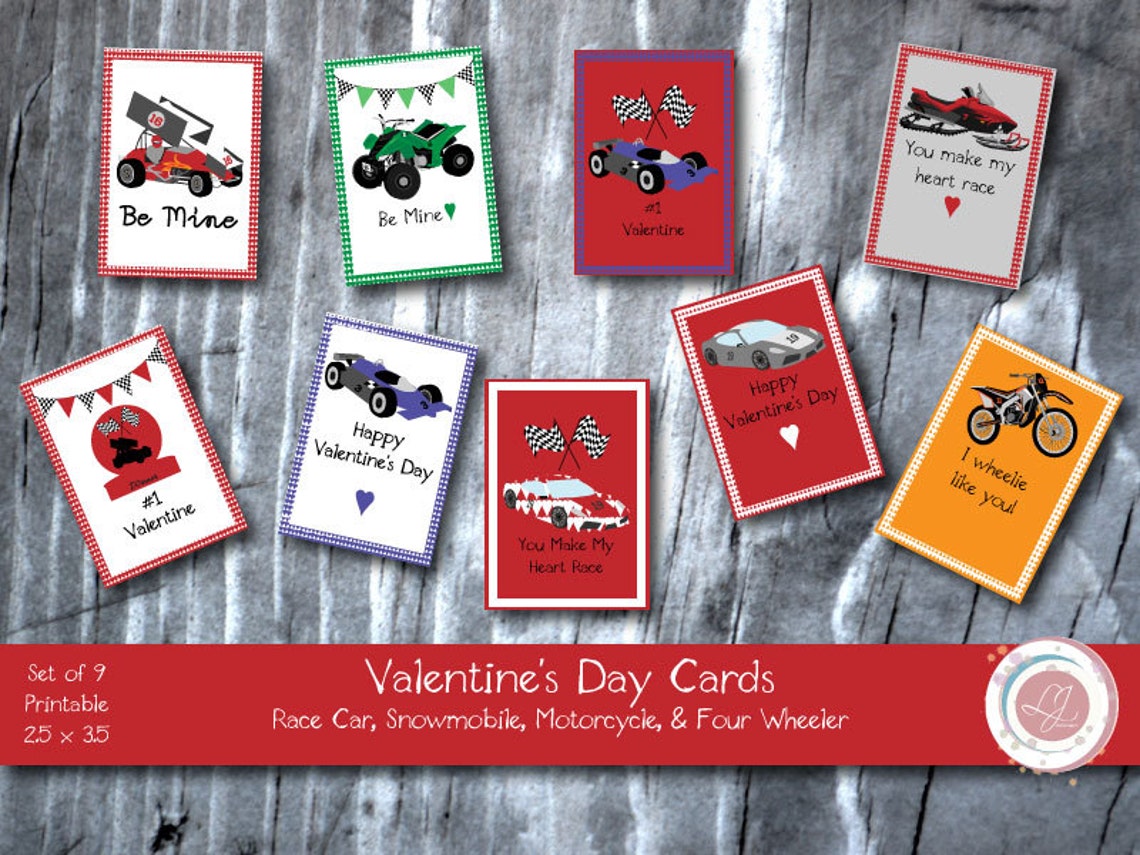 Digital Valentine's Day Cards, Race Cars, Motorcycle, Four Wheeler ...