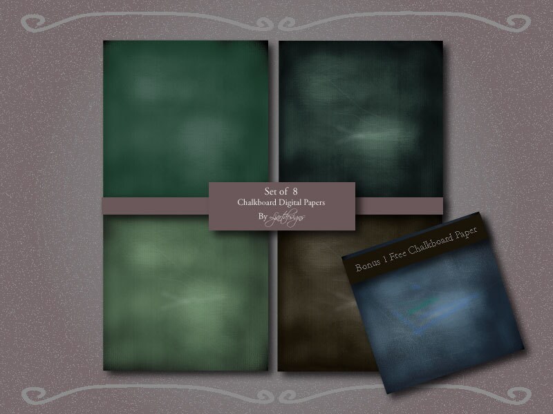 Sale 50% Off Chalkboard Digital Papers Scrapbooking Papers - Etsy