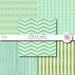 Mint Green and Gold Digital Papers, Gold Glitter, Gold Foil, Wood ...