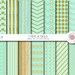 Mint Green and Gold Digital Papers Gold Glitter Gold Foil | Etsy