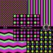 Neon Digital Papers, Party Papers, Bright Digital Paper, Scrapbook ...