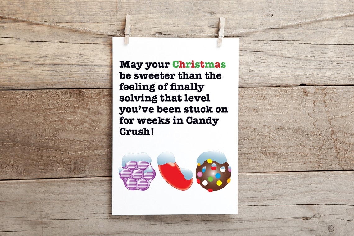 Instant Printable Digital Download Candy Crush Christmas Card - Etsy