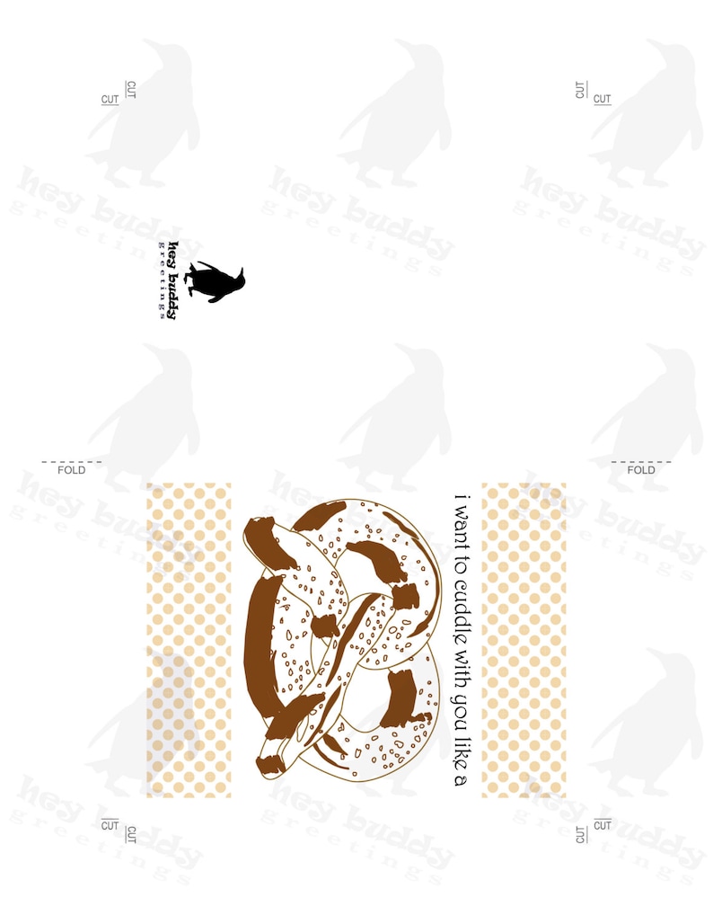 Descarga digital imprimible instantánea Cuddle Like a Pretzel Card ...