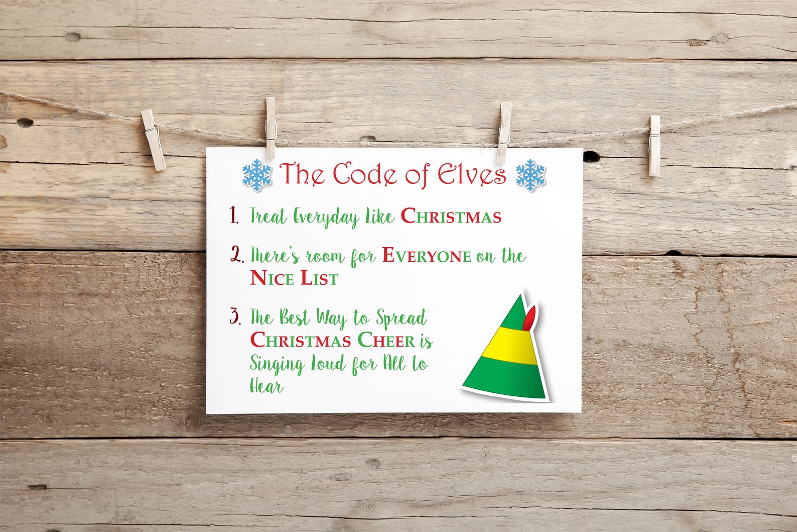 Instant Printable Digital Download Christmas Card Code of Elves - Etsy