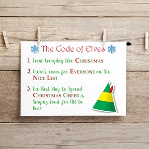 Instant Printable Digital Download Christmas Card Code of Elves - Etsy