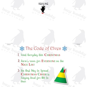 Instant Printable Digital Download Christmas Card Code of Elves - Etsy