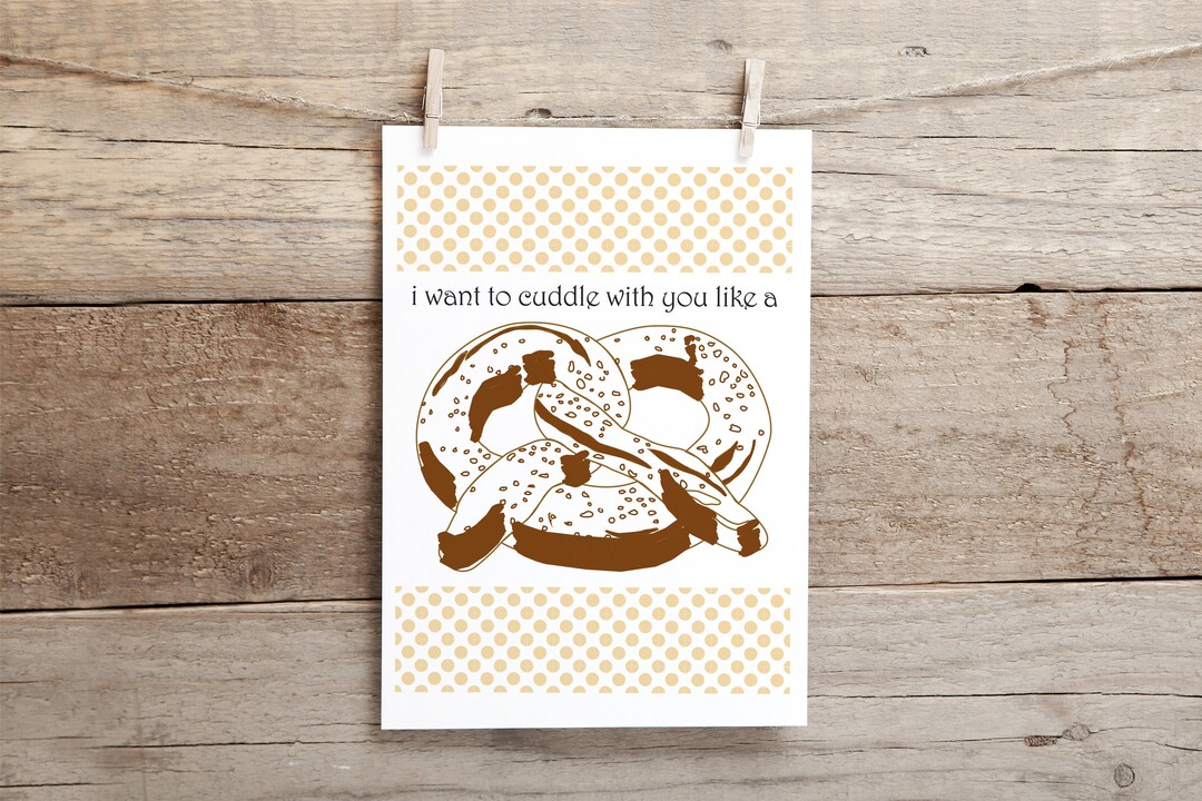 Descarga digital imprimible instantánea Cuddle Like a Pretzel Card ...