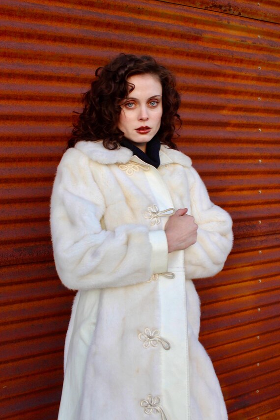 1960s White Russian Princess Coat/ 60s White Faux Fur… - Gem