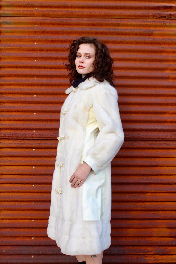 1960s White Russian Princess Coat/ 60s White Faux Fur… - Gem