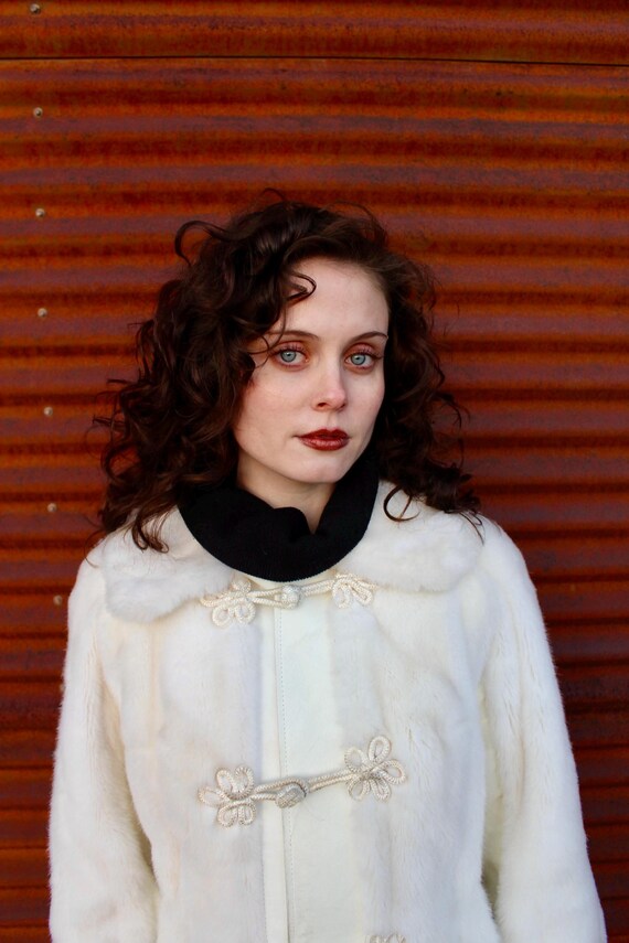 1960s White Russian Princess Coat/ 60s White Faux Fur… - Gem