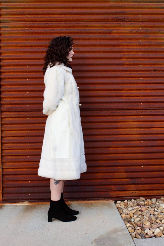 1960s White Russian Princess Coat/ 60s White Faux Fur… - Gem