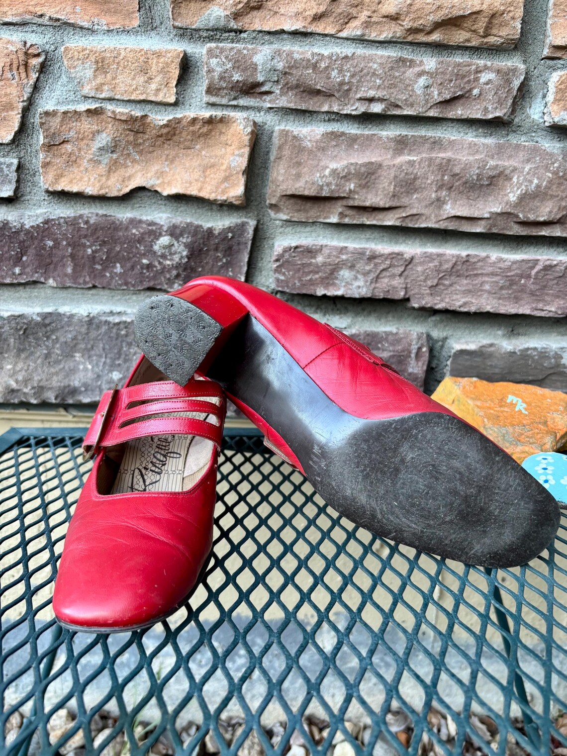 1960s Red Leather Buckle Shoes: 60s Mod Platform Shoes, Women's 7.5 - Etsy