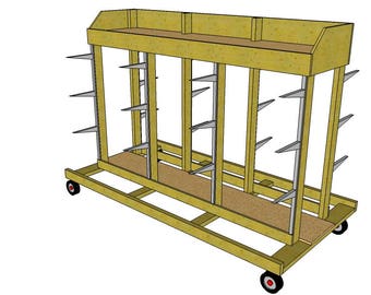 Wood/lumber Storage Cart Plans - Etsy