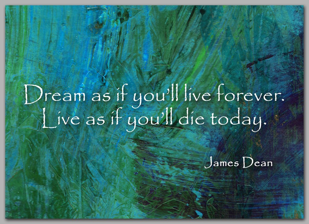 Famous Quote by James Dean Contemporary Art Card Also - Etsy
