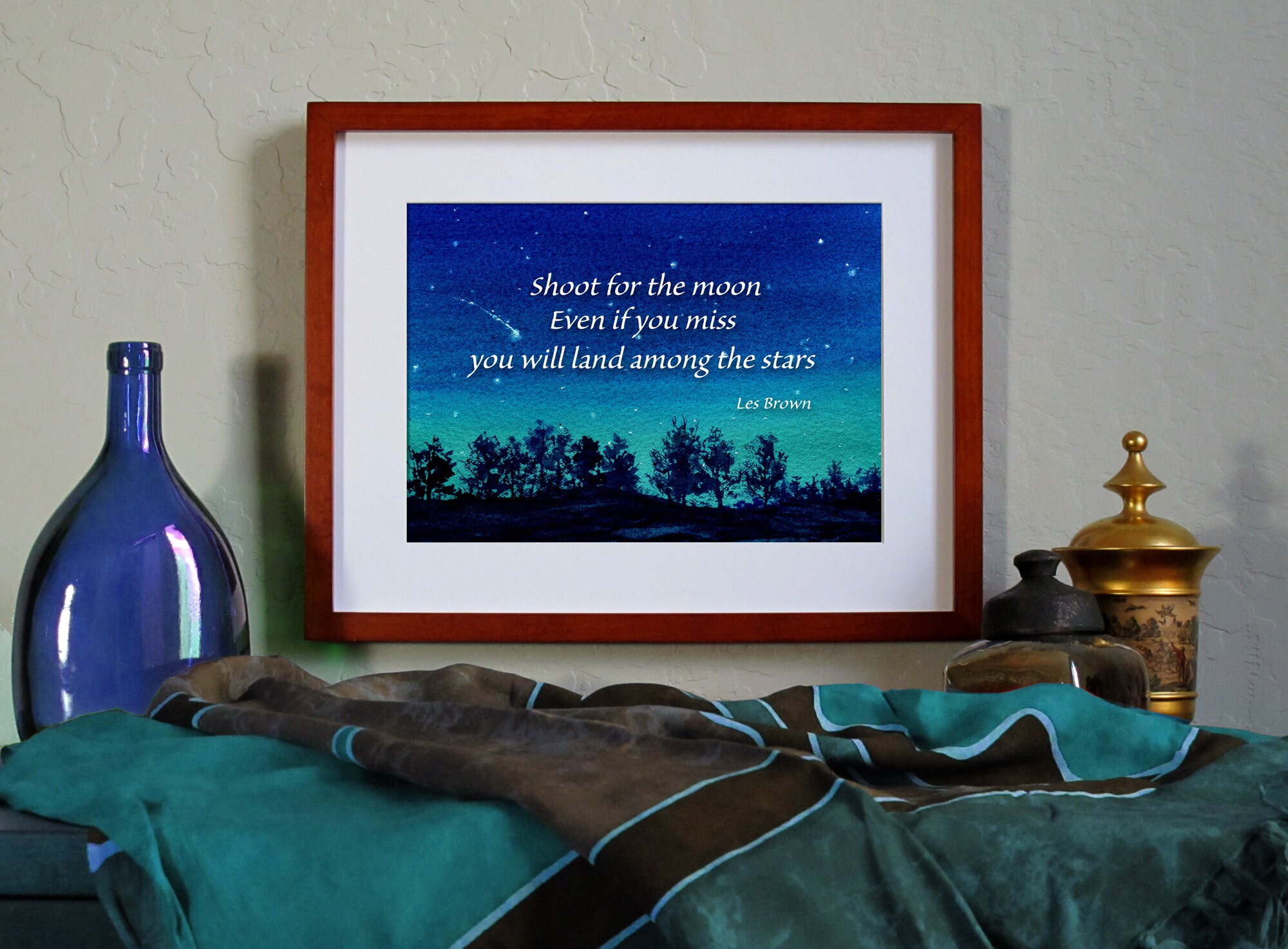 Shoot for the Moon - Graduation Gift - Inspirational Quote CARD or ...