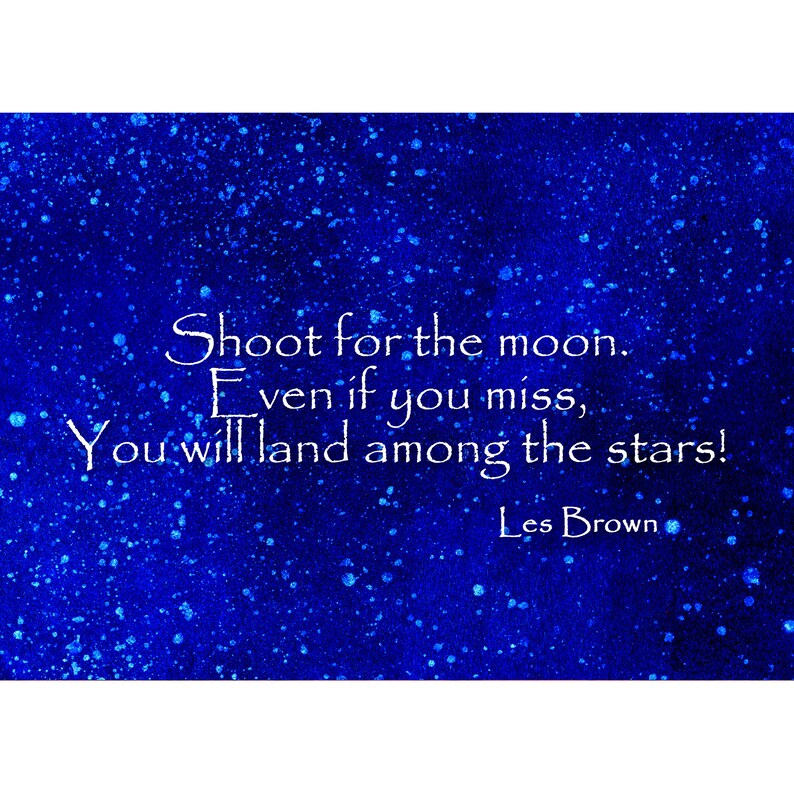 Graduation CARD - Inspirational Quote "shoot for the Moon" - Also ...