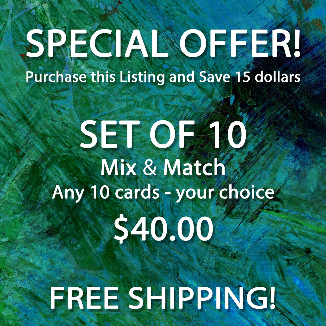 SALE - Mix and Match - Special Offer - Pick Any 10 Greeting Cards (5 X ...