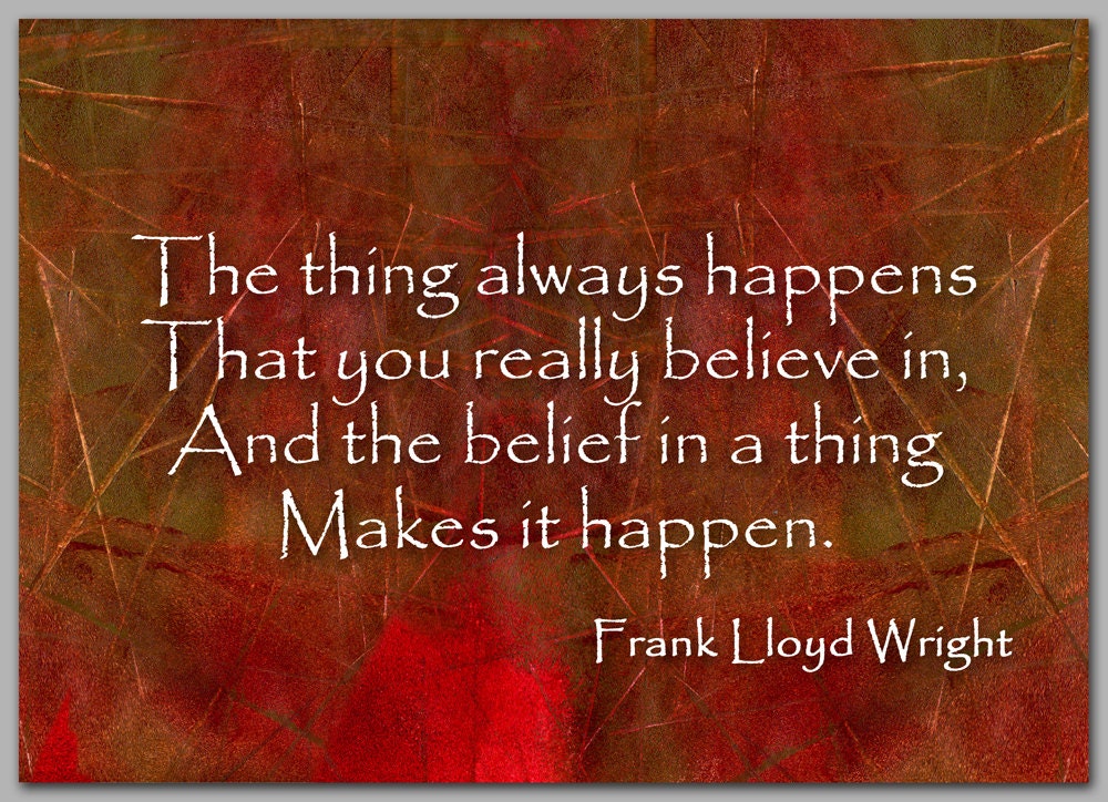 An Inspirational Quote by Frank Lloyd Wright - Graduation CARD, MAGNET ...