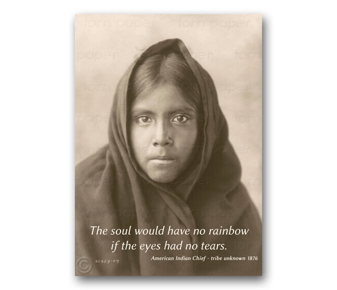 Sympathy Card - Native American INSPIRATIONAL QUOTE - Edward Curtis ...