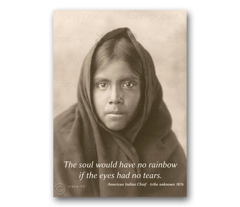 Sympathy Card Native American INSPIRATIONAL QUOTE Edward Curtis ...
