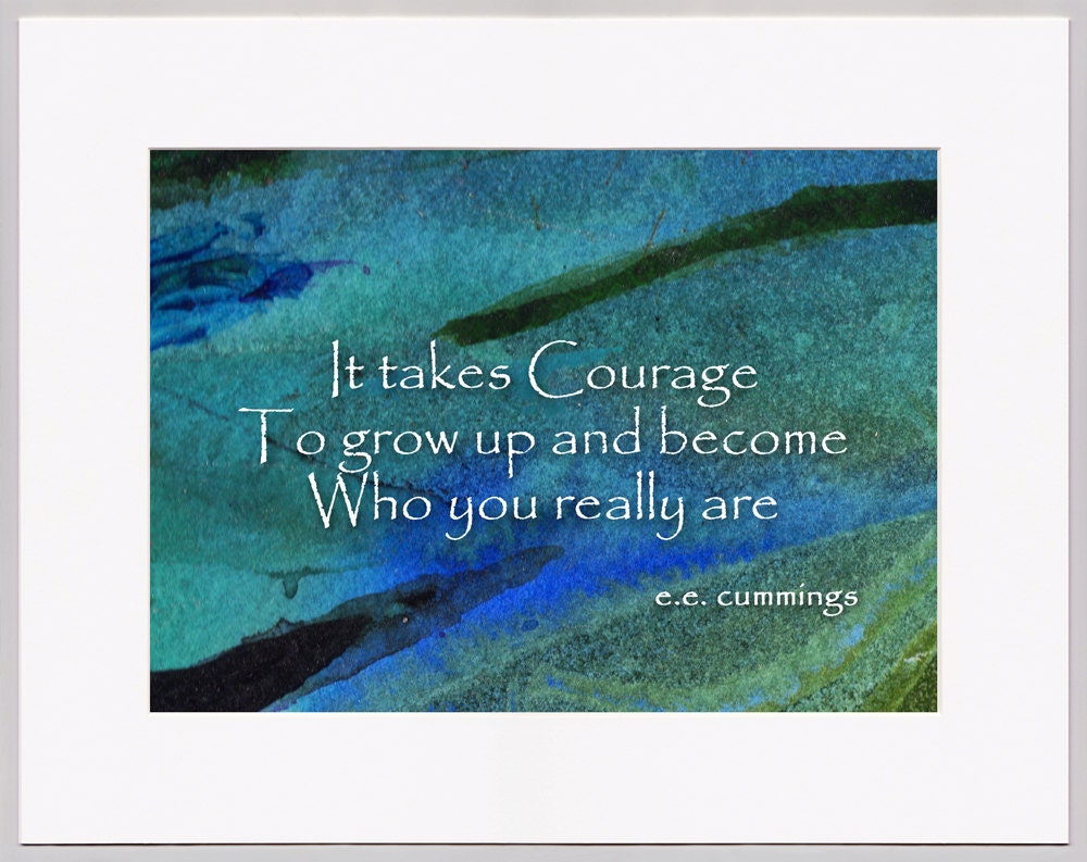INSPIRATION & ENCOURAGEMENT Quote by E.e. Cummings - 5" X 7" Greeting ...