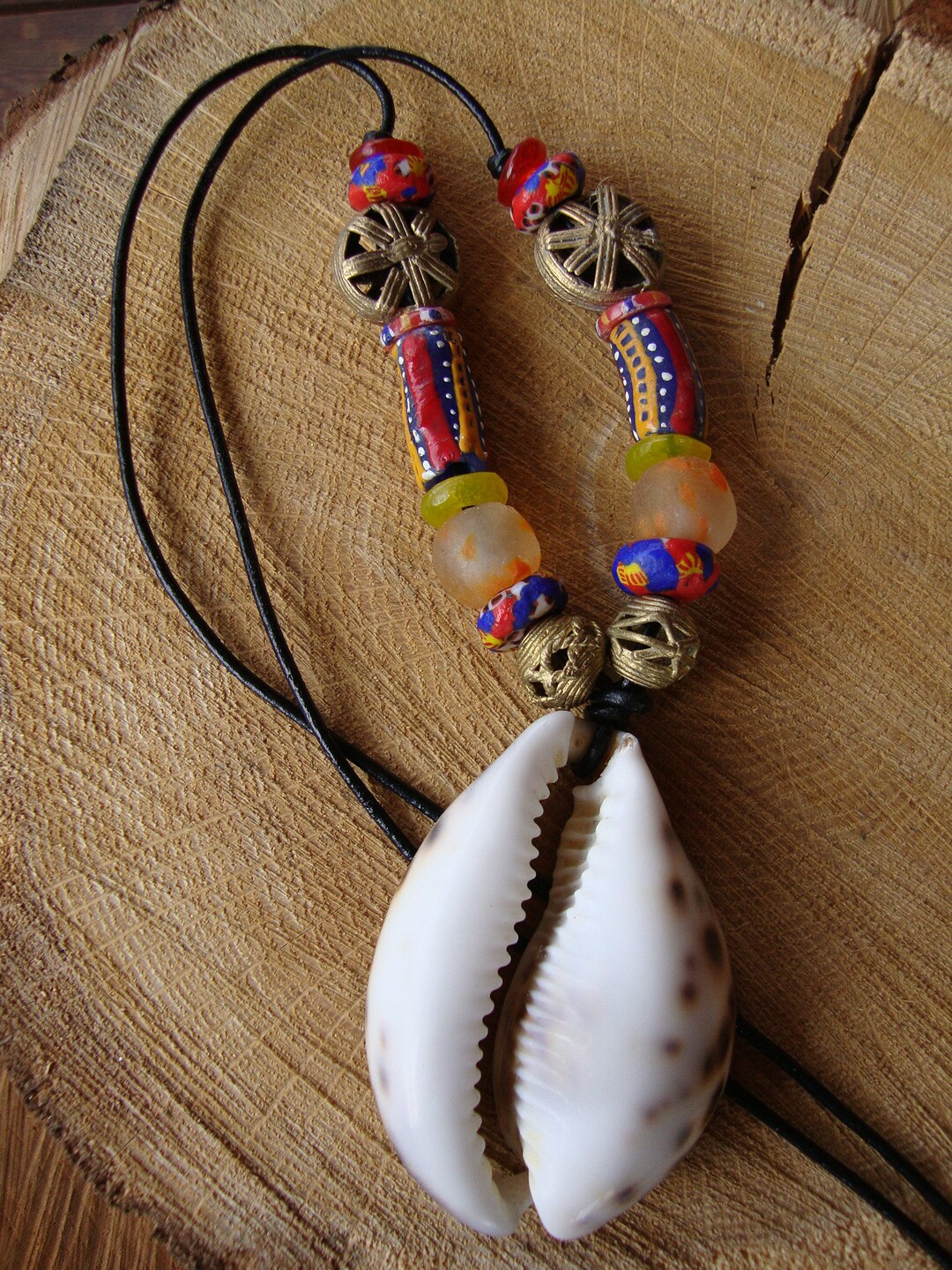 Shell Necklace, Beaded Necklace, Trade Beads, African Jewelry, Tribal ...