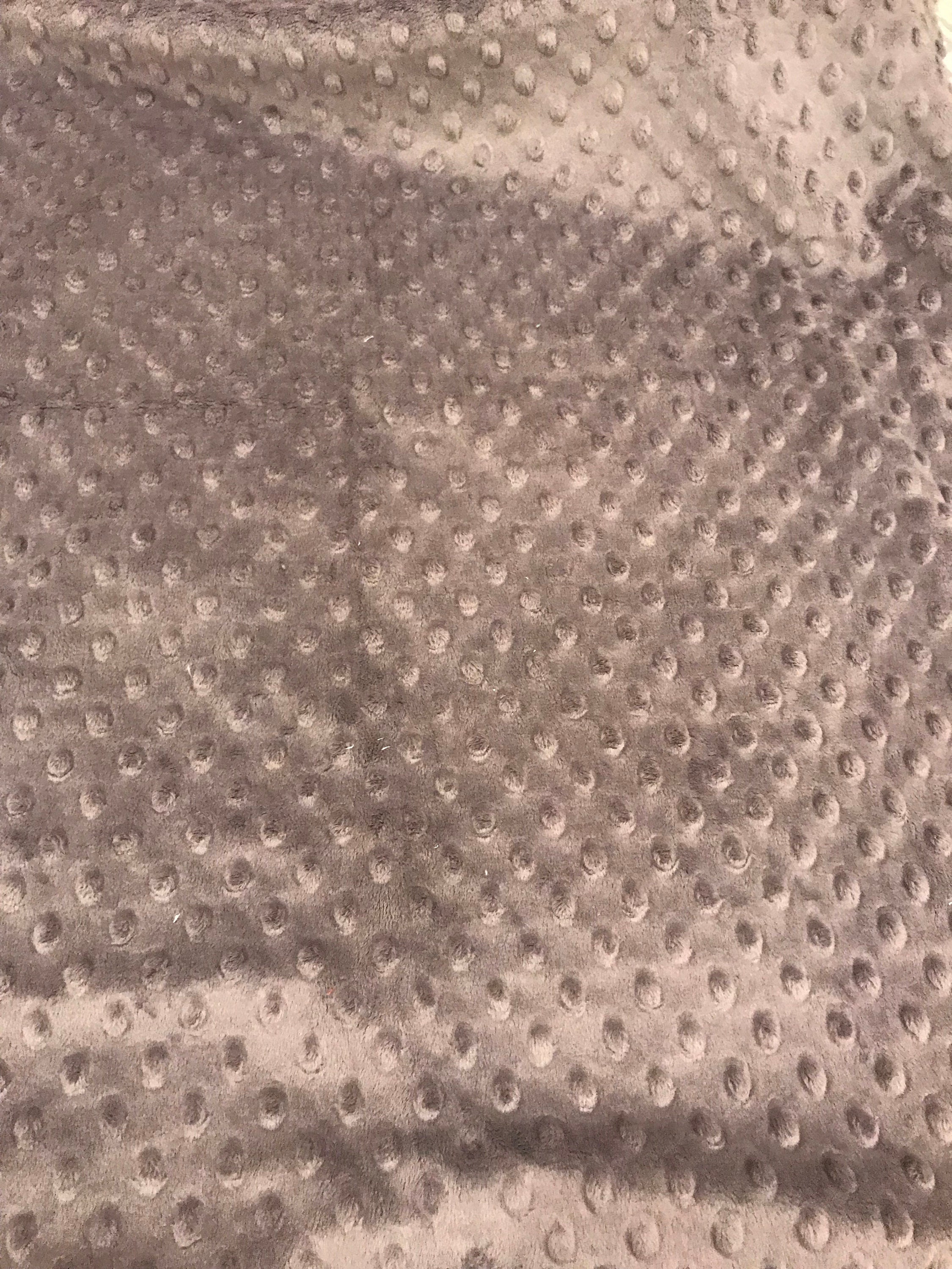 Steel dark gray minky 30 x 35 baby blanket with blue satin