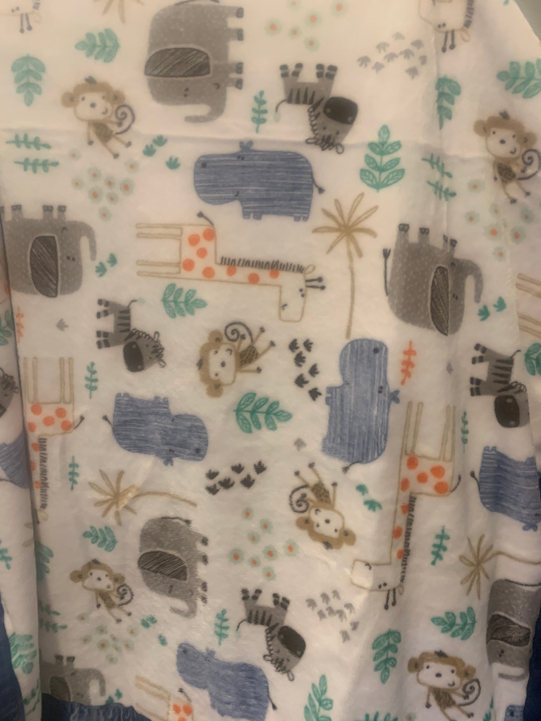 Safari animals minky 30 x 35 baby blanket