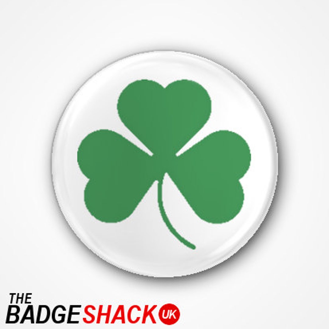 Shamrock Pin Badge or Magnet. Available as 2.5cm Badge or 3.8cm Badge ...