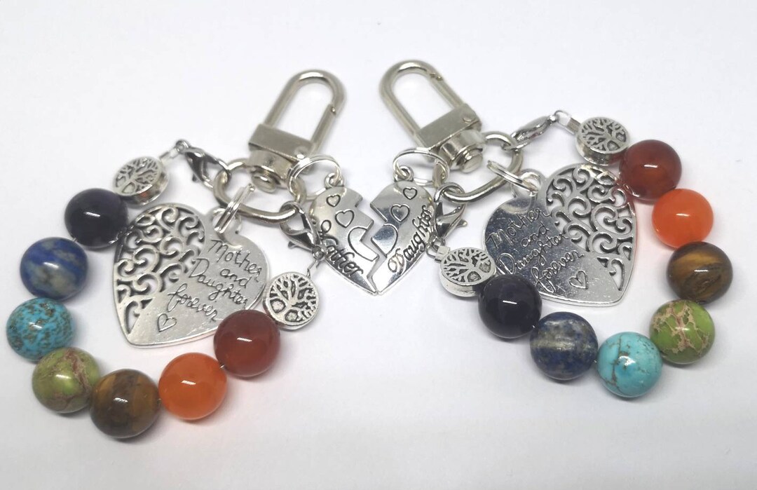 Mother and Daughter Keyrings, Keychain, Chakra Keychain, Mother's Day ...