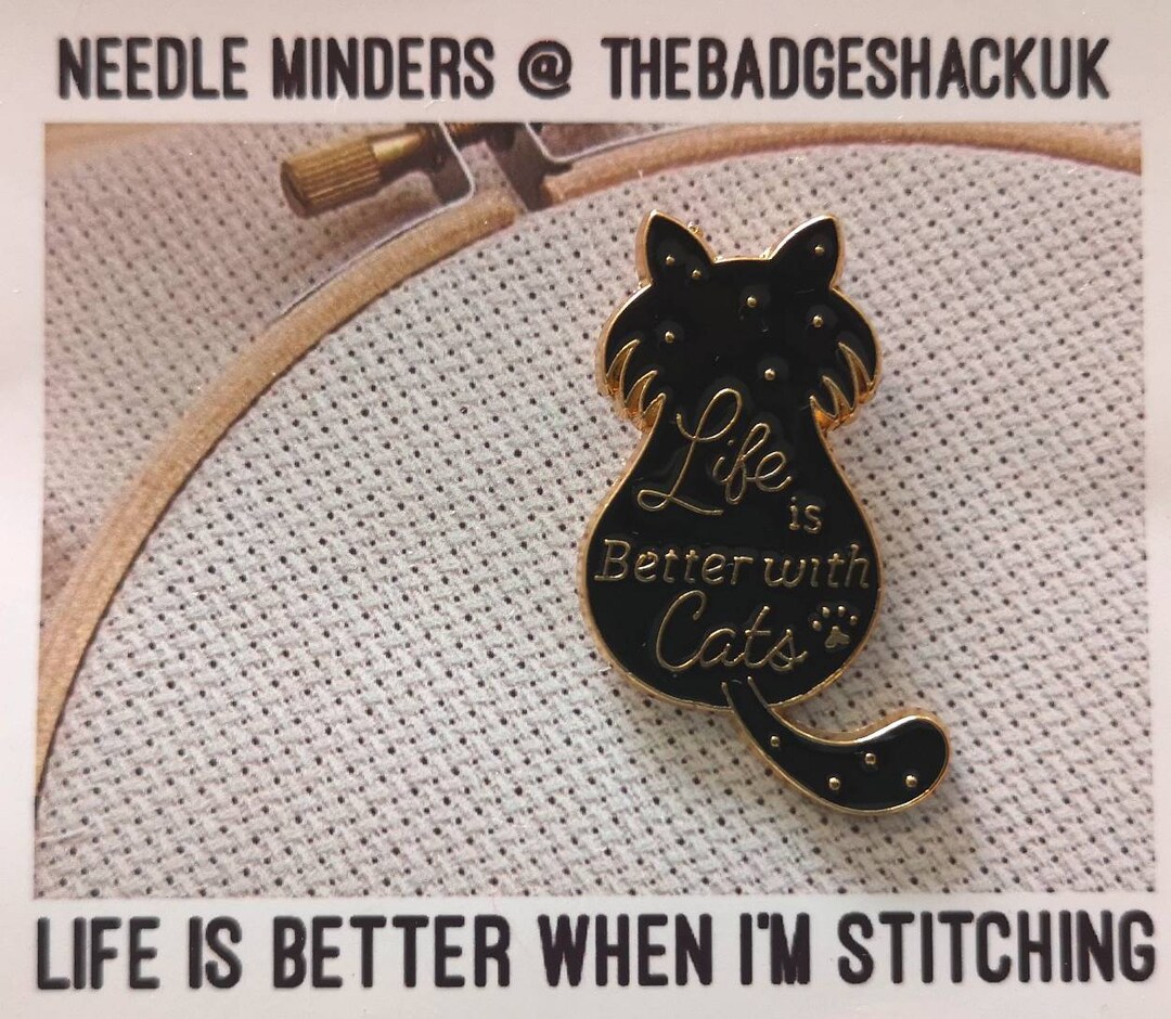 Cute Cat Needle Minder, Needle Keep, Needle Magnet, Needle Nanny, Cross ...