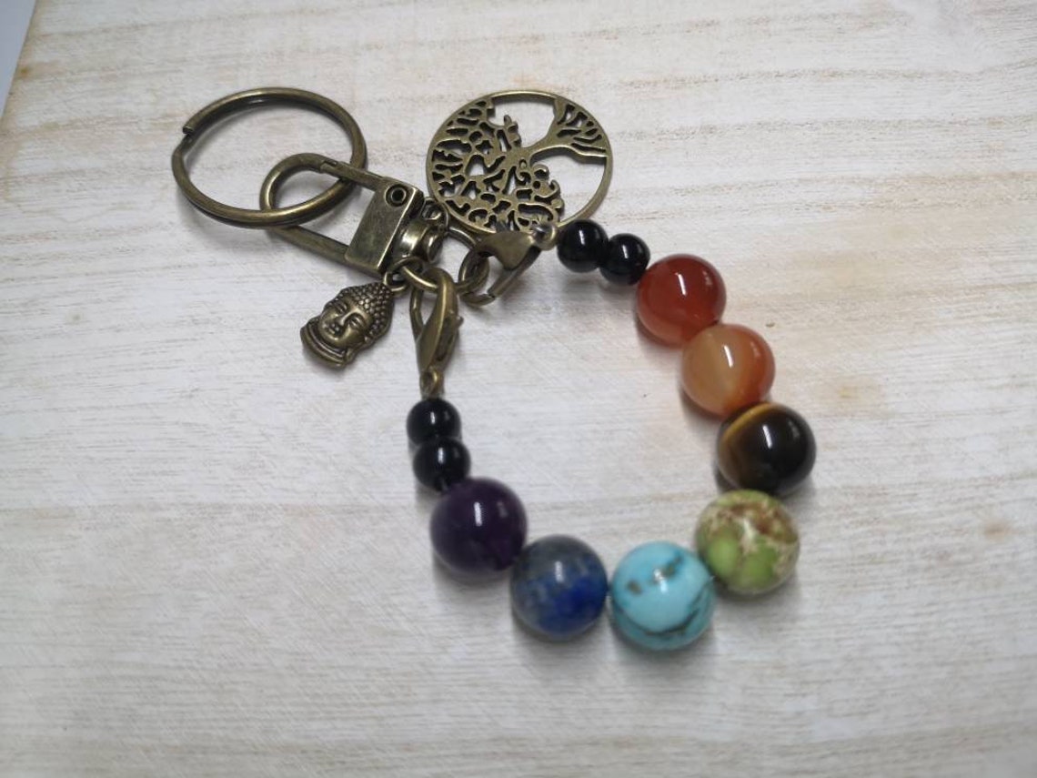 Seven Chakra Keyring, Yoga Keychain, Tree of Life Key Chain, Yoga ...
