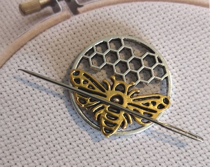 Gold and Silver Bee Needle Minder, Needle Keep, Needle Magnet, Needle ...