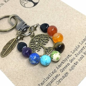 Seven Chakra Keyring, Yoga Keychain, Tree of Lifekey Chain, Yoga Chakra ...
