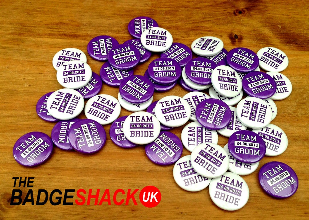 Team Bride and Team Groom Wedding Favours Pin Badges or Magnets - Etsy