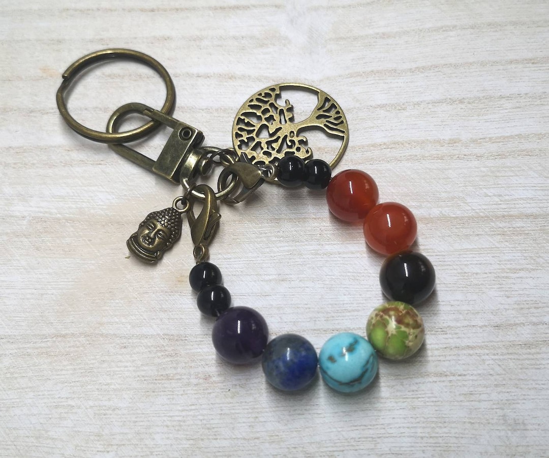 Seven Chakra Keyring, Yoga Keychain, Tree of Life Key Chain, Yoga ...