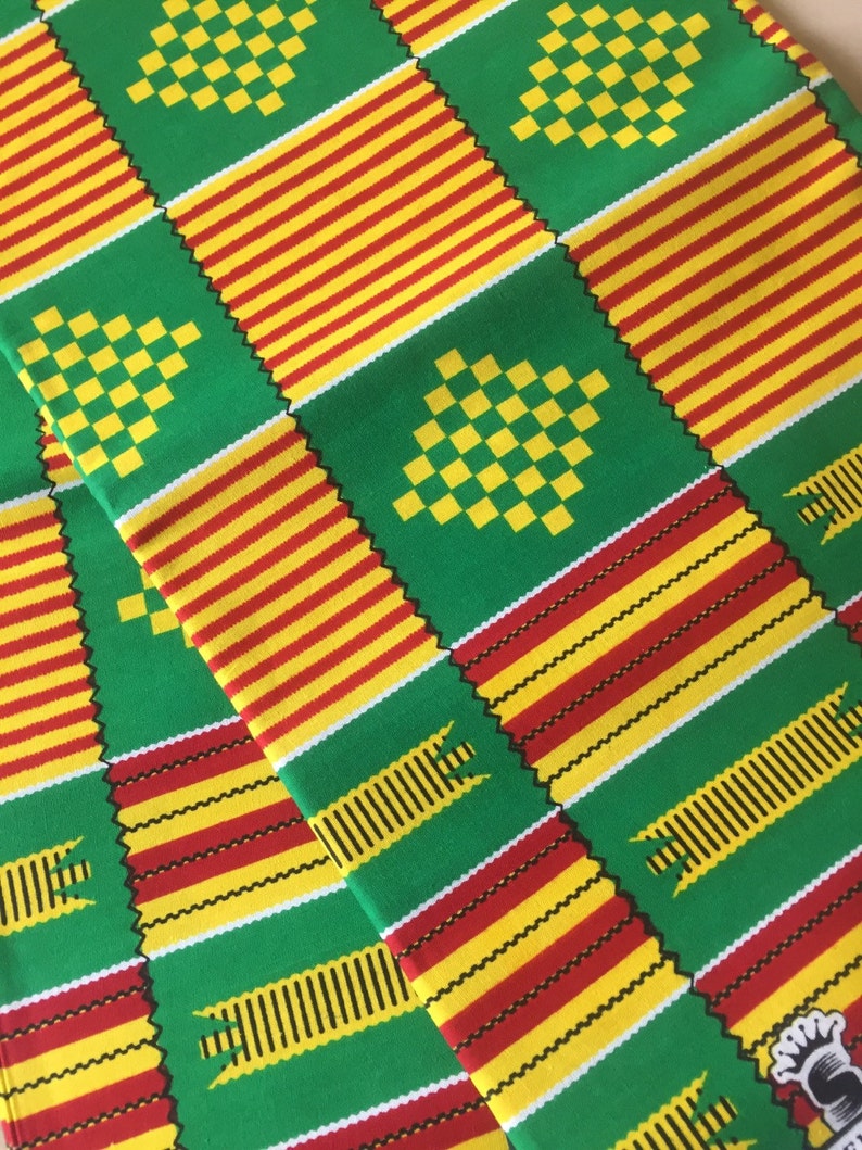 Yellow Red and Blue Kente Ntoma Cloth Jente Fabric African | Etsy UK